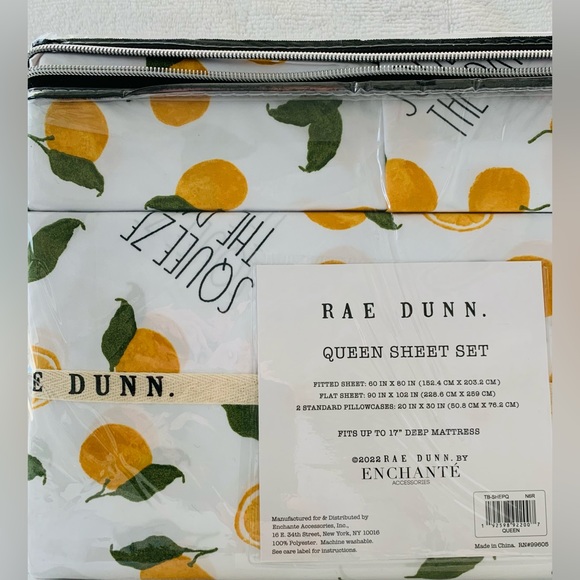 Rae Dunn | Bedding | Rae Dunn Squeeze The Day Sheet Set Queen | Poshmark
